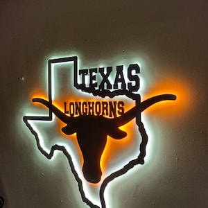 Texas Longhorns, American Football Team Sign, Metal LED Sign ...