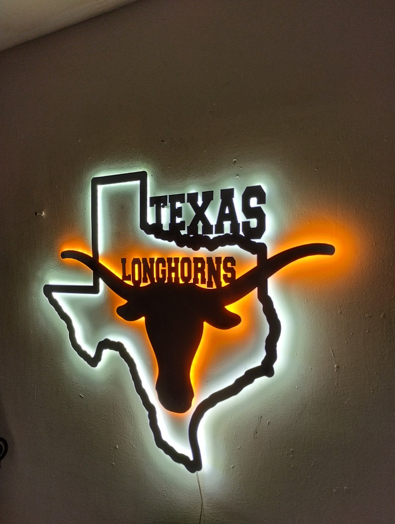 Texas Longhorns, American Football Team Sign, Metal LED Sign ...