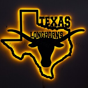 Texas Longhorns, American Football Team Sign, Metal LED Sign ...