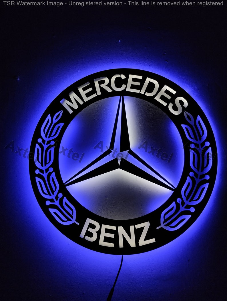 Mercedes, Mercedes Benz, Auto Led Zeichen, Metall Led Zeichen, Metall ...