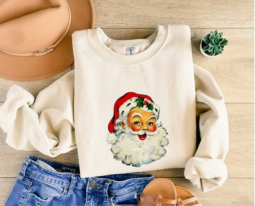 Vintage Santa Sweatshirt Retro Santa Sweatshirt Xmas Shirt - Etsy