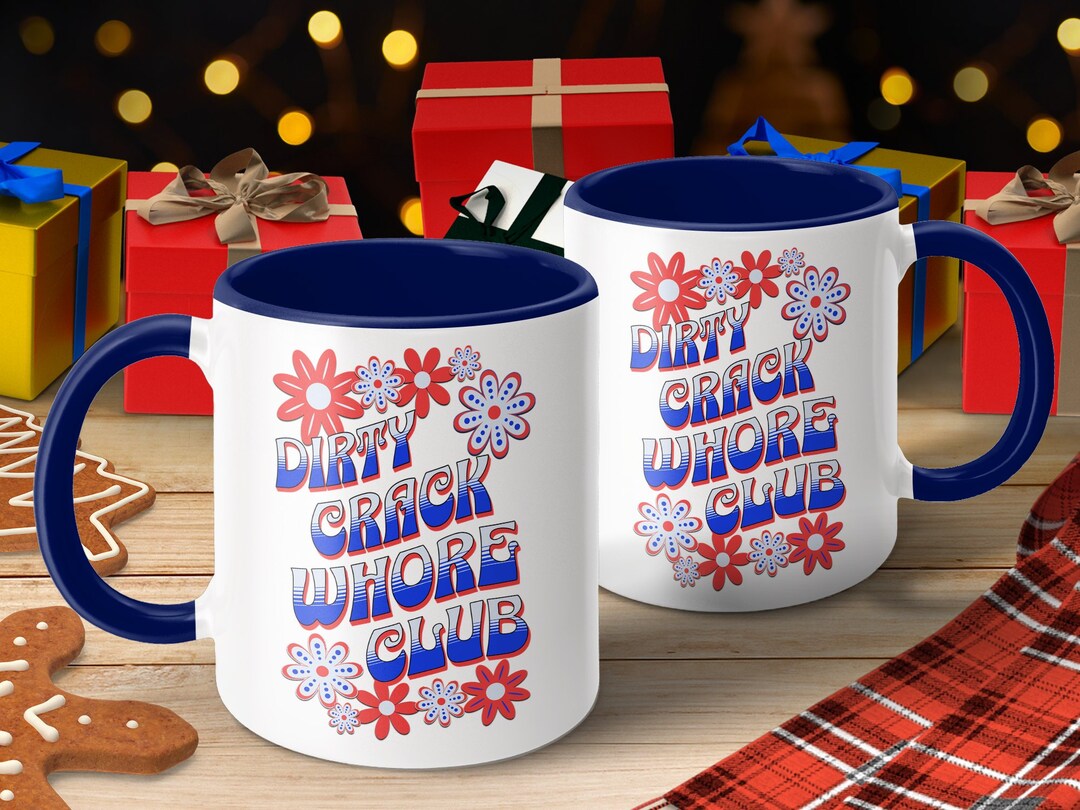 Funny Coffee Mug, Humorous Gift, Bold Typography, Floral Design, Dirty ...