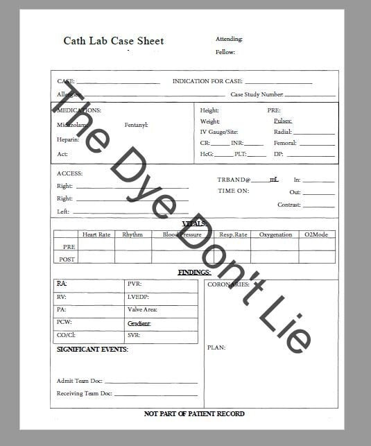 Cath Lab Report/handoff Sheet - Etsy
