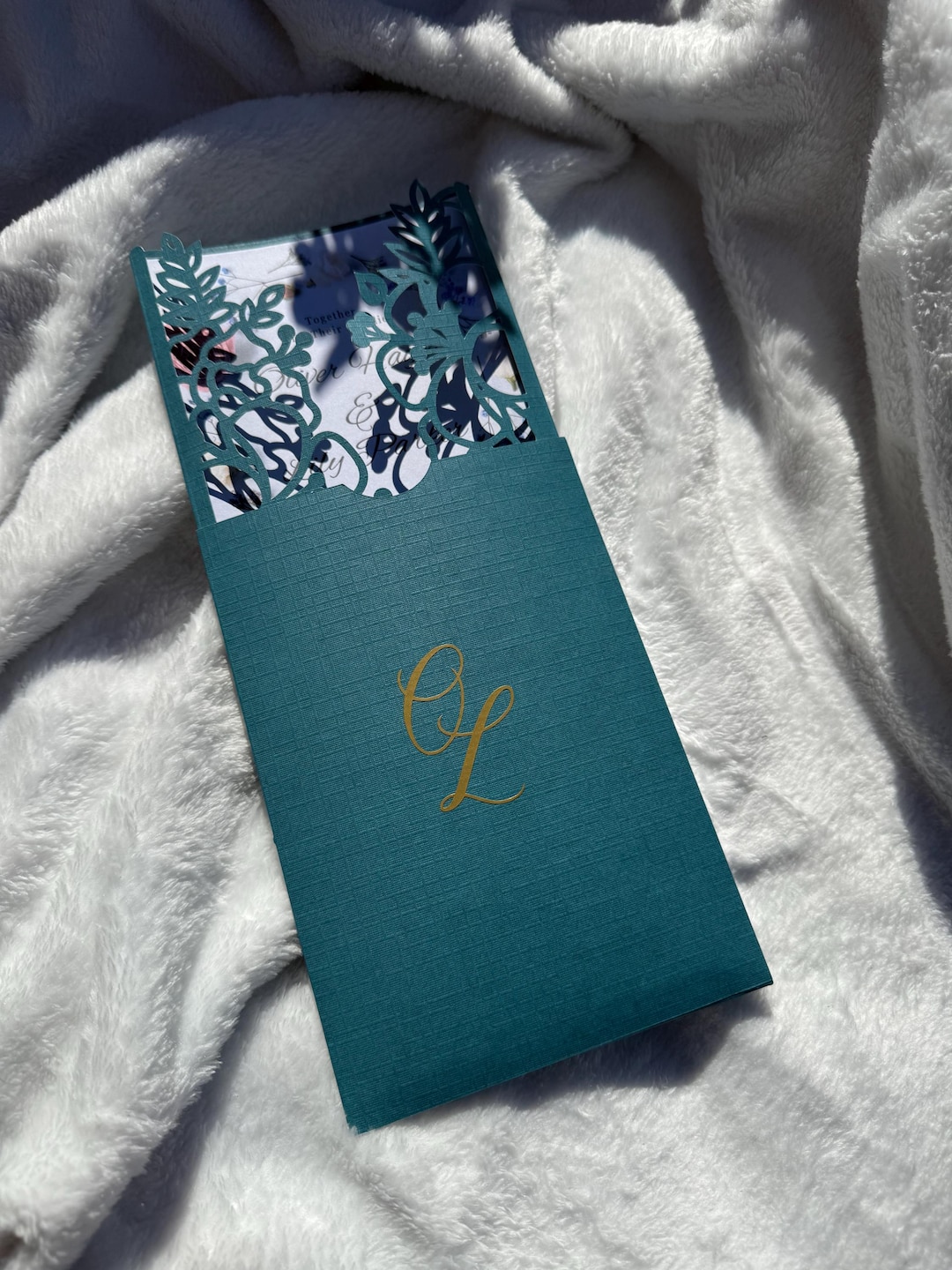 Custom Laser Cut Wedding Invitation | Floral Print - Etsy