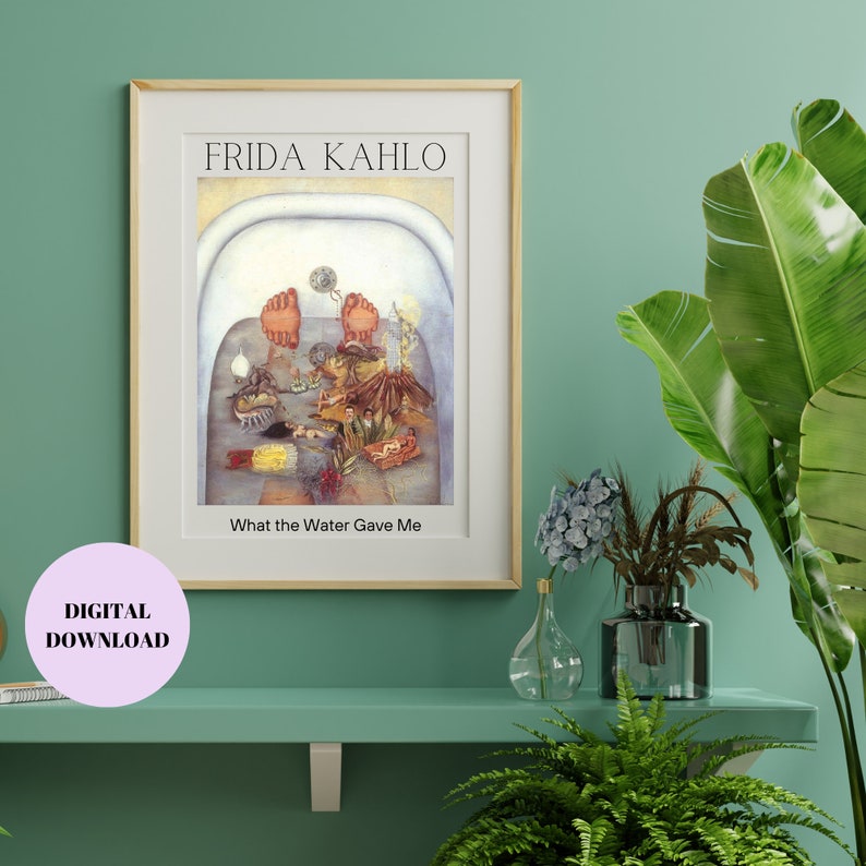 Frida Kahlo 'what the Water Gave Me' Surrealist Art Print (digital ...