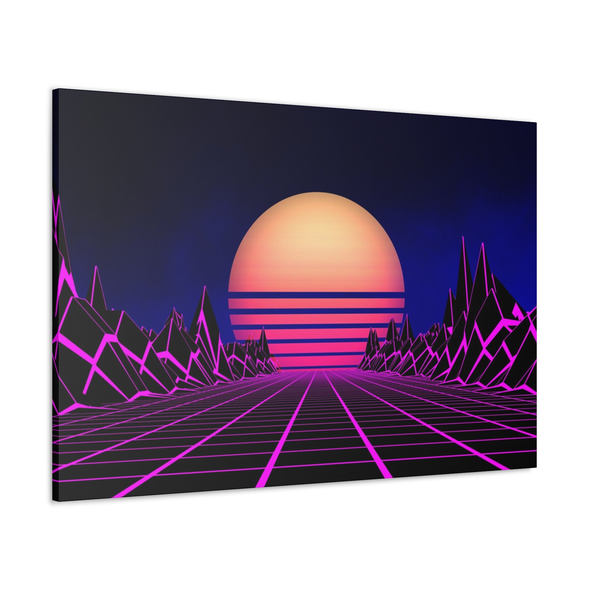 Synthwave Vaporwave Sunset Electronic 80s Aesthetic Canvas Gallery ...