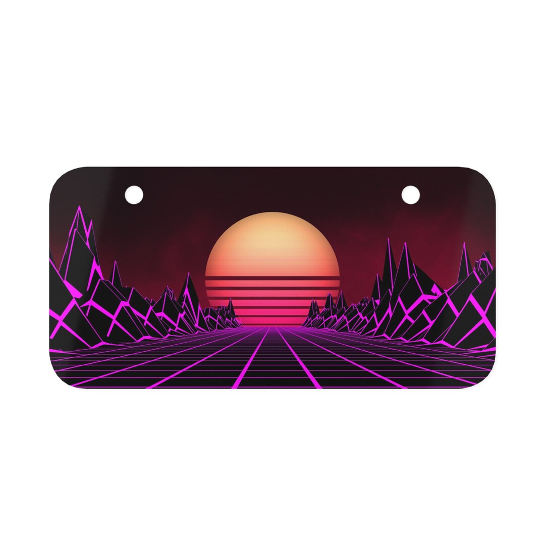 Synthwave Retrowave Cyberpunk 80s Vaporwave Style Sunset Mini License ...