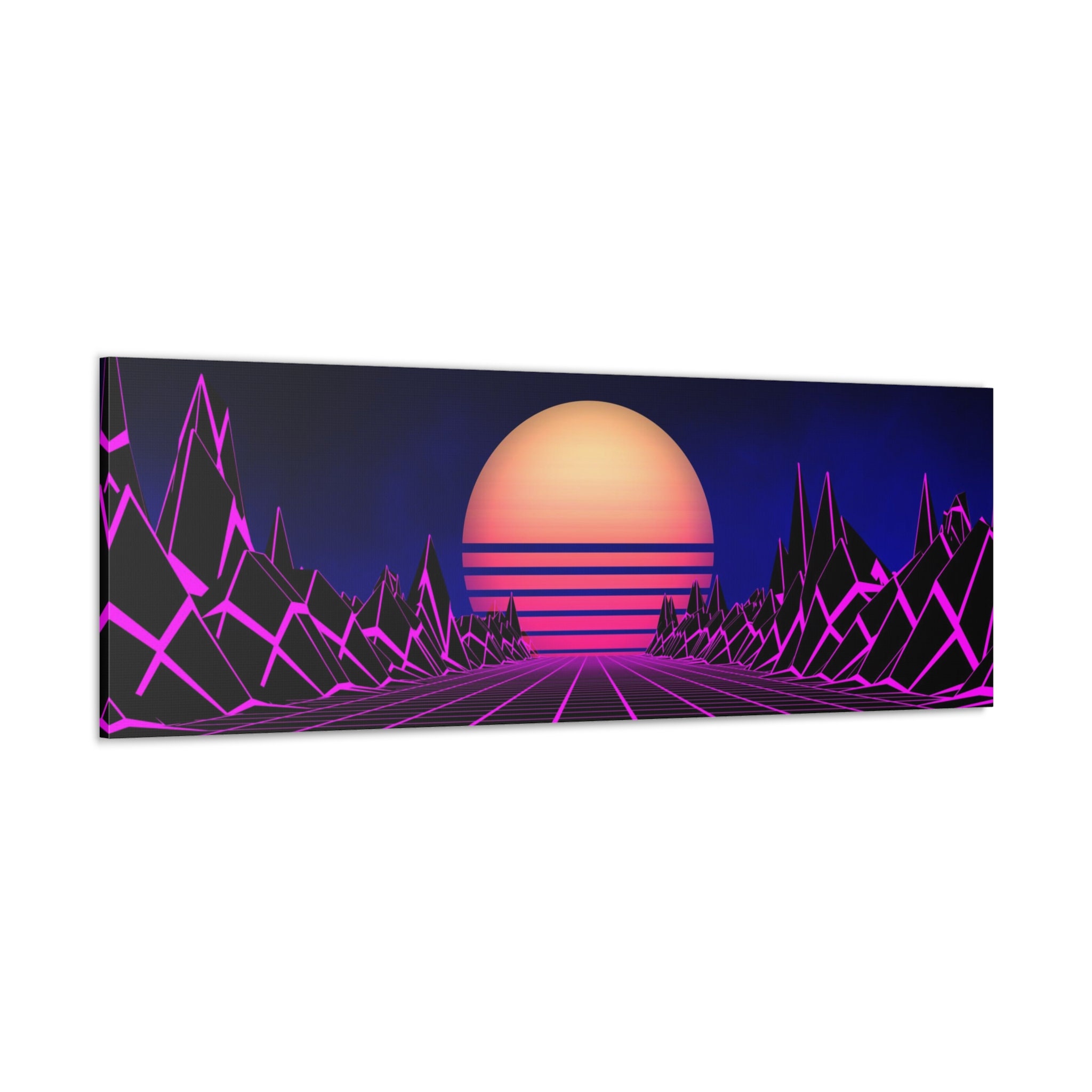 Synthwave Vaporwave Sunset Electronic 80s Aesthetic Canvas Gallery ...