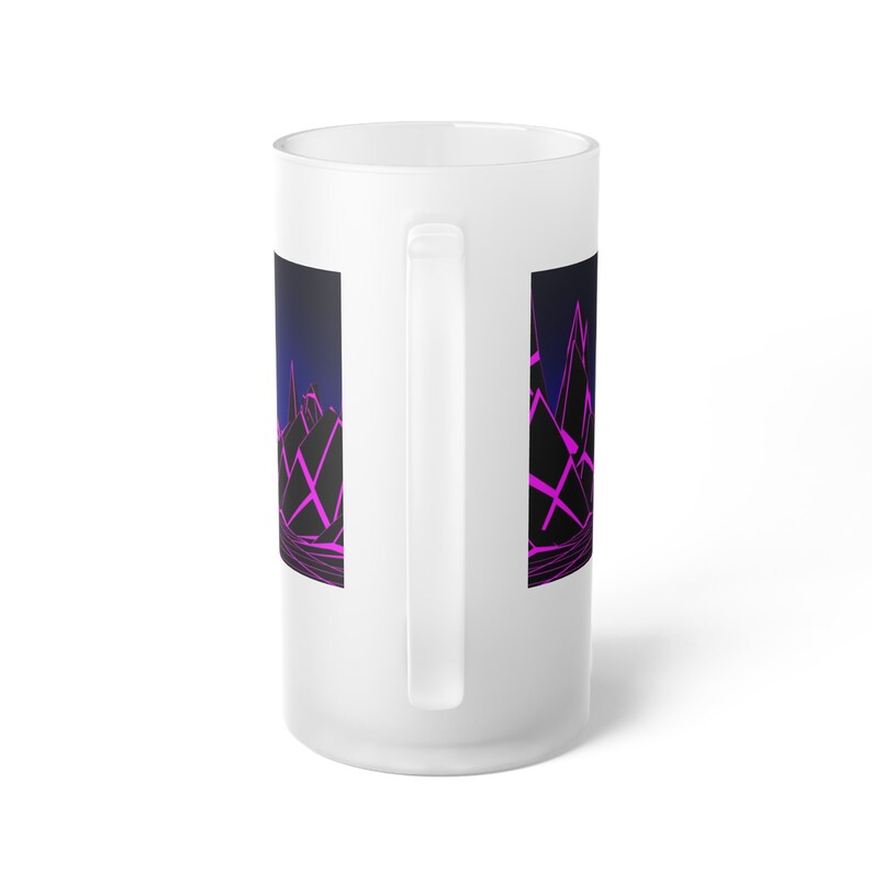 Cyberpunk Retrowave 80s Style Sunset Frosted Glass Beer Mug - Etsy