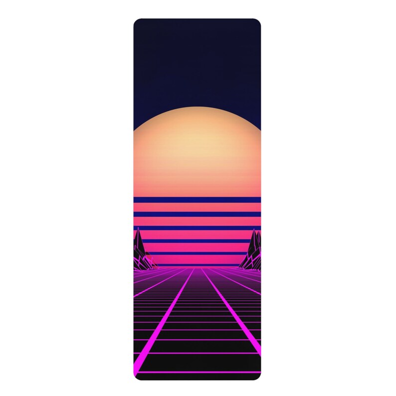 Cyberpunk Retrowave 80s Style Sunset Rubber Yoga Mat - Etsy