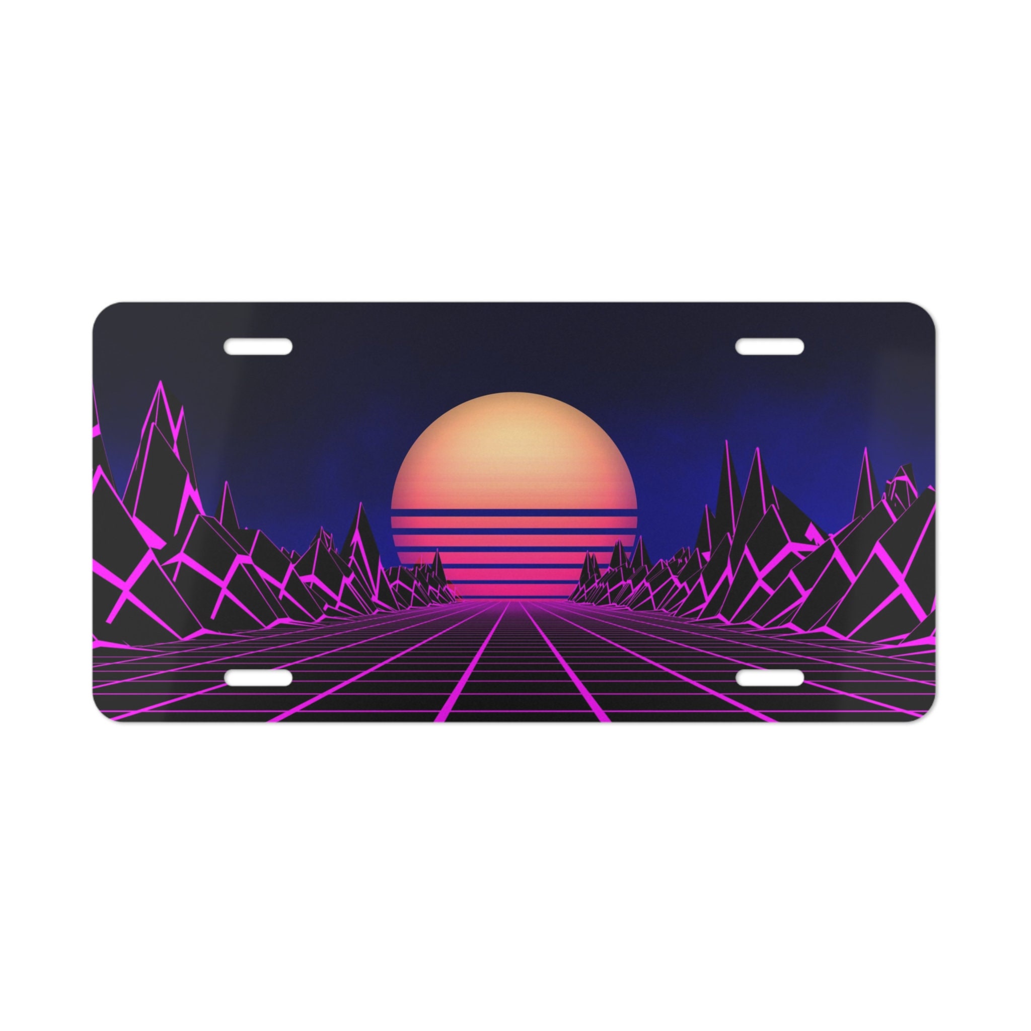 Synthwave Retrowave Cyberpunk Vaporwave 80s Style Sunset Vanity Plate ...