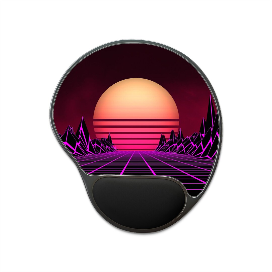 Retrowave Cyberpunk Mouse Pad With Wrist Rest - Etsy