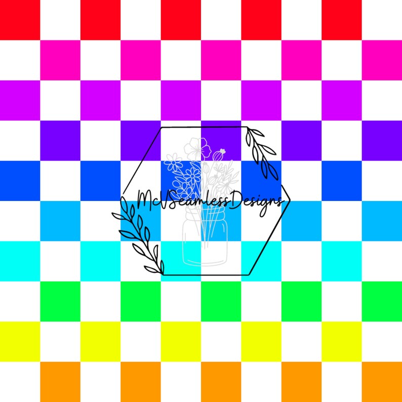Rainbow Checkerboard Seamless Design File - Etsy