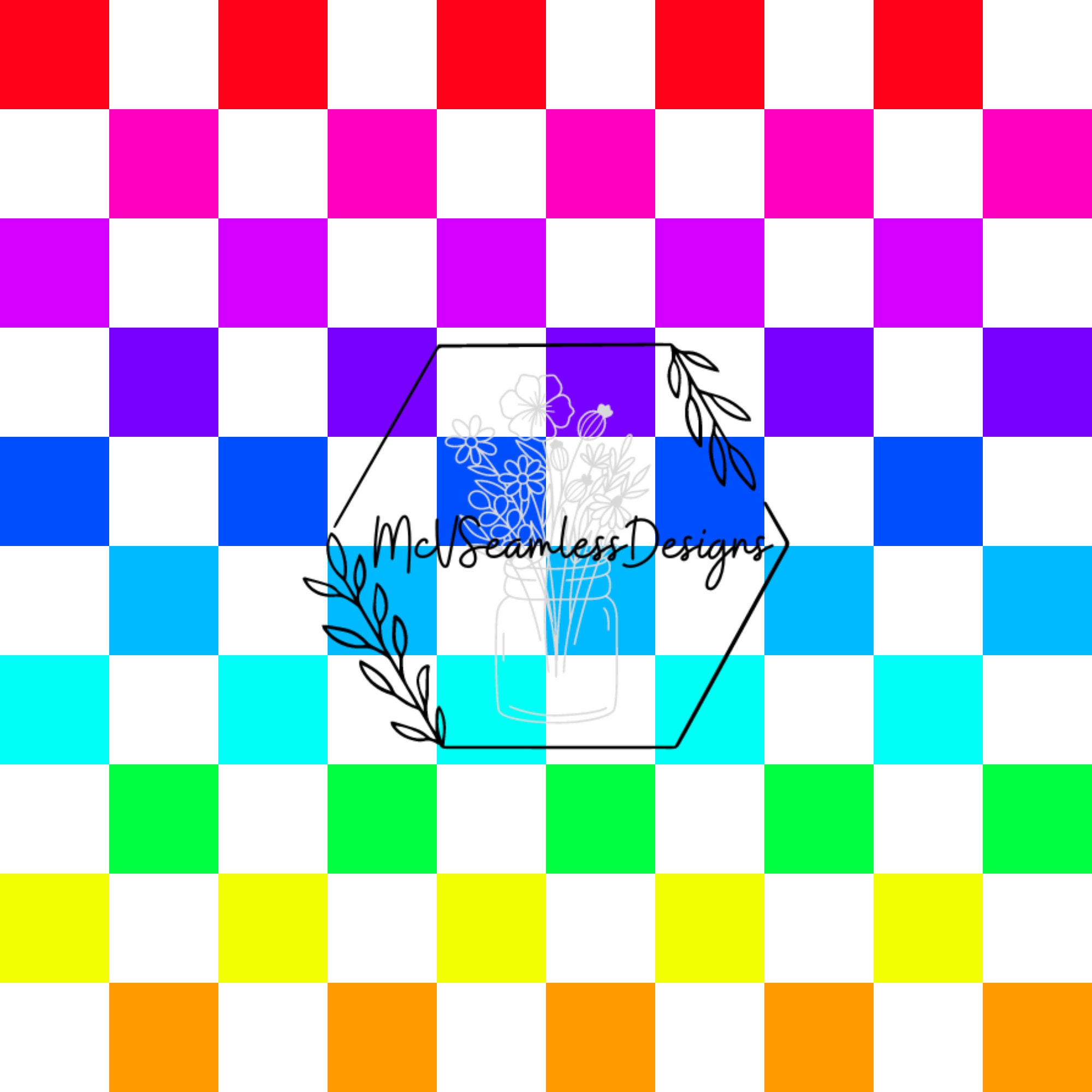 Rainbow Checkerboard Seamless Design File - Etsy