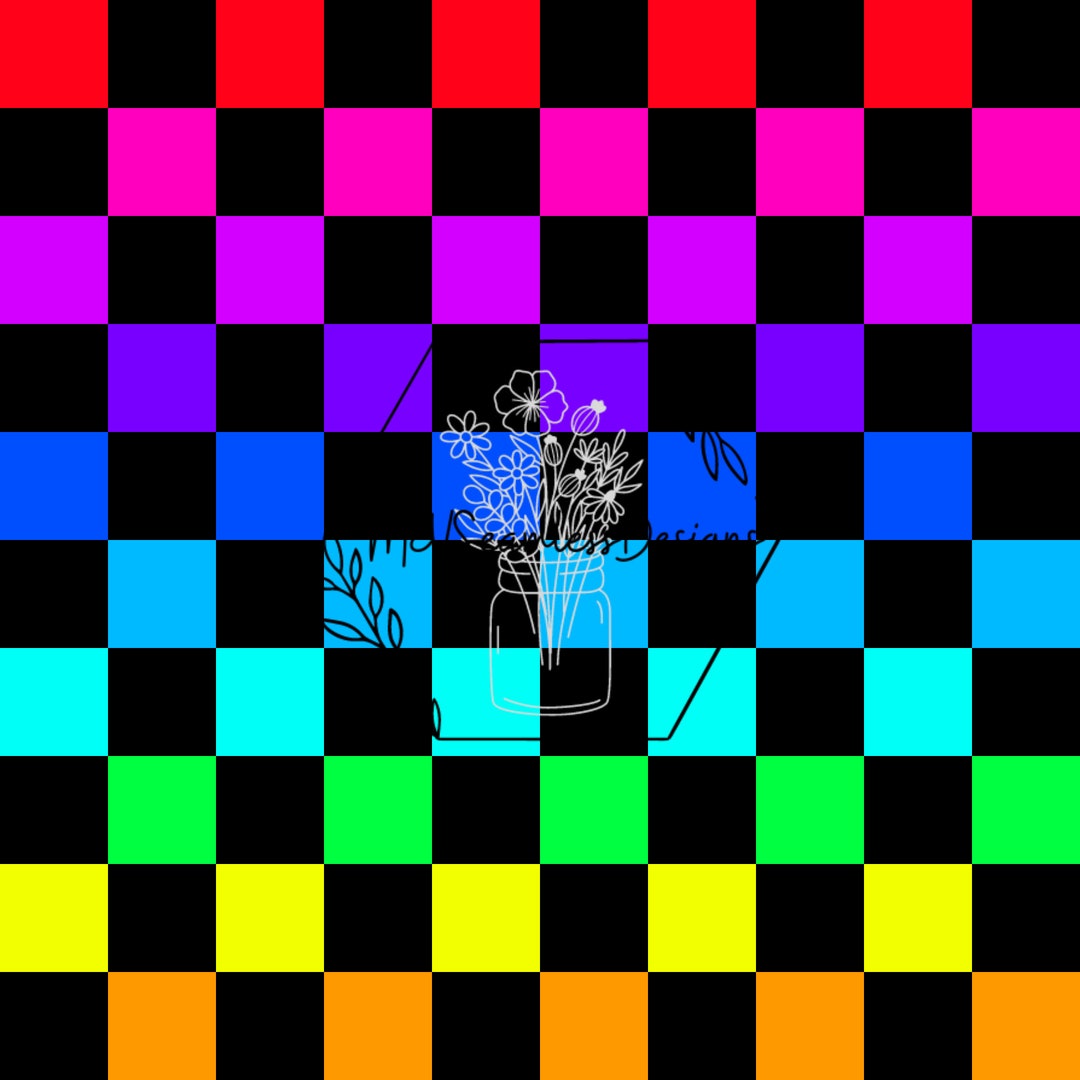 Rainbow Checkerboard Seamless Design File - Etsy