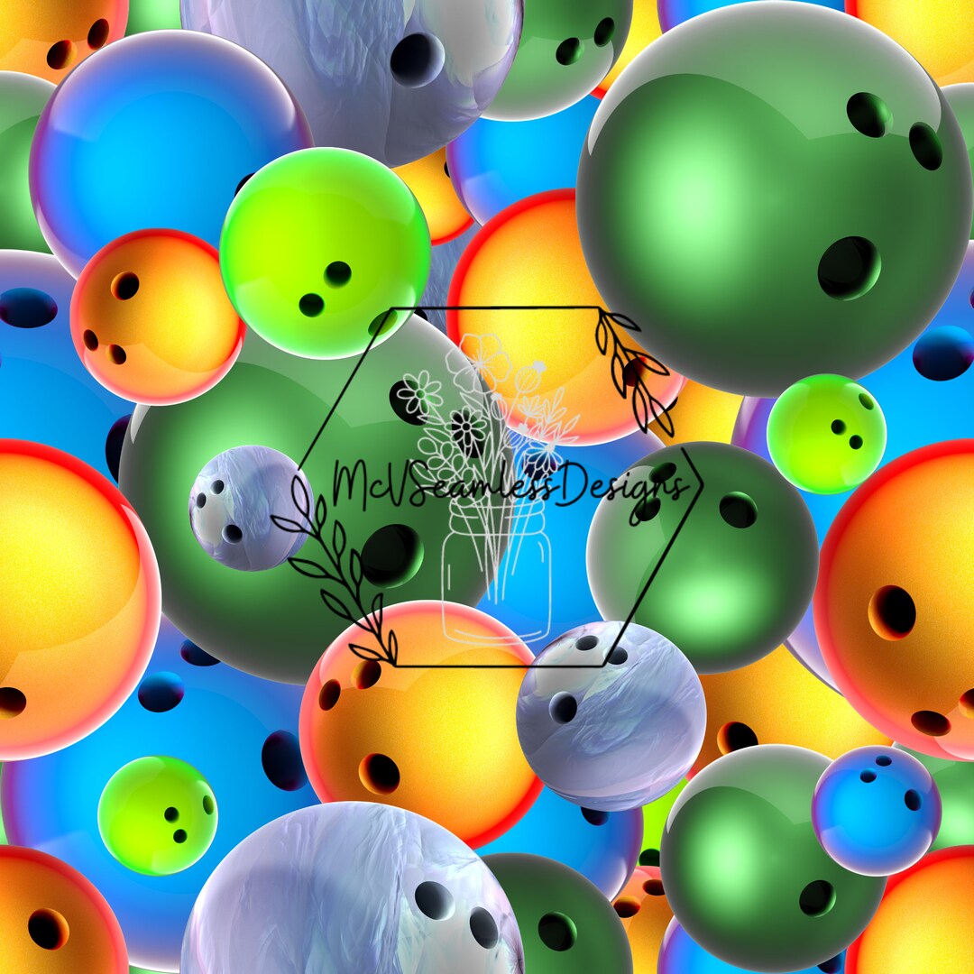 Bowling Balls Seamless Design File - Etsy