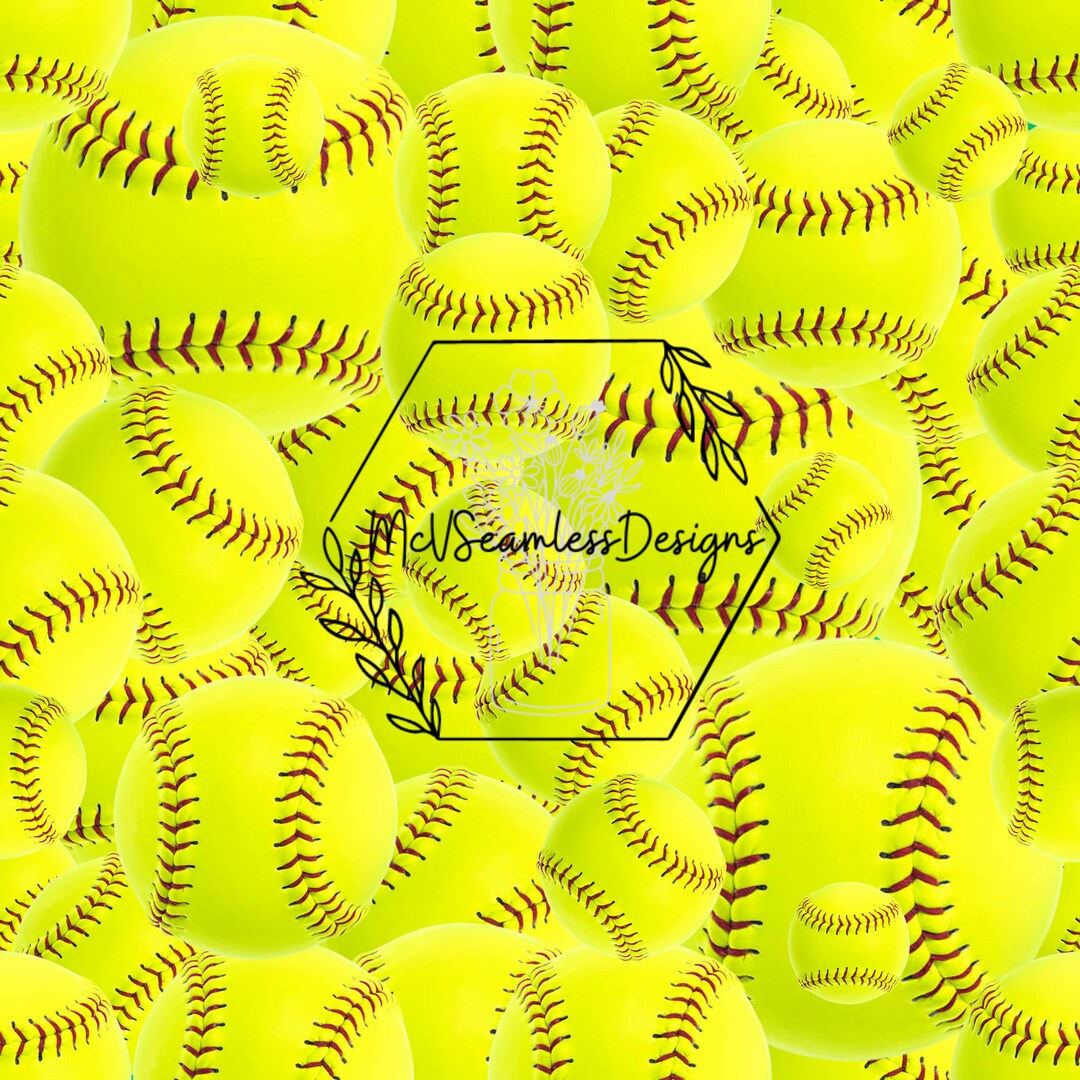 Softballs Seamless Design File - Etsy