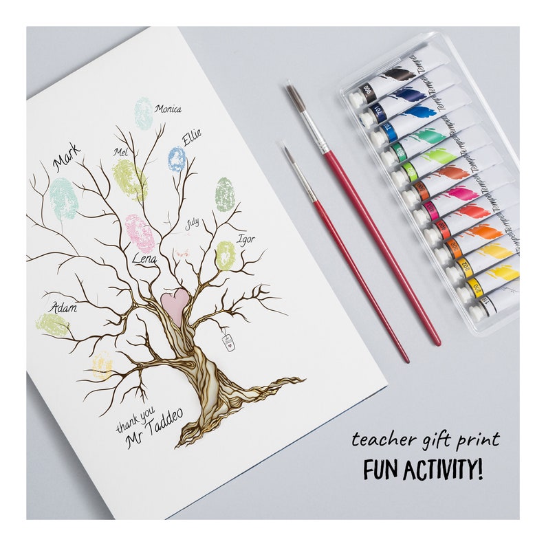 Personalized Illustration Family Tree / Teacher Gift Idea / - Etsy