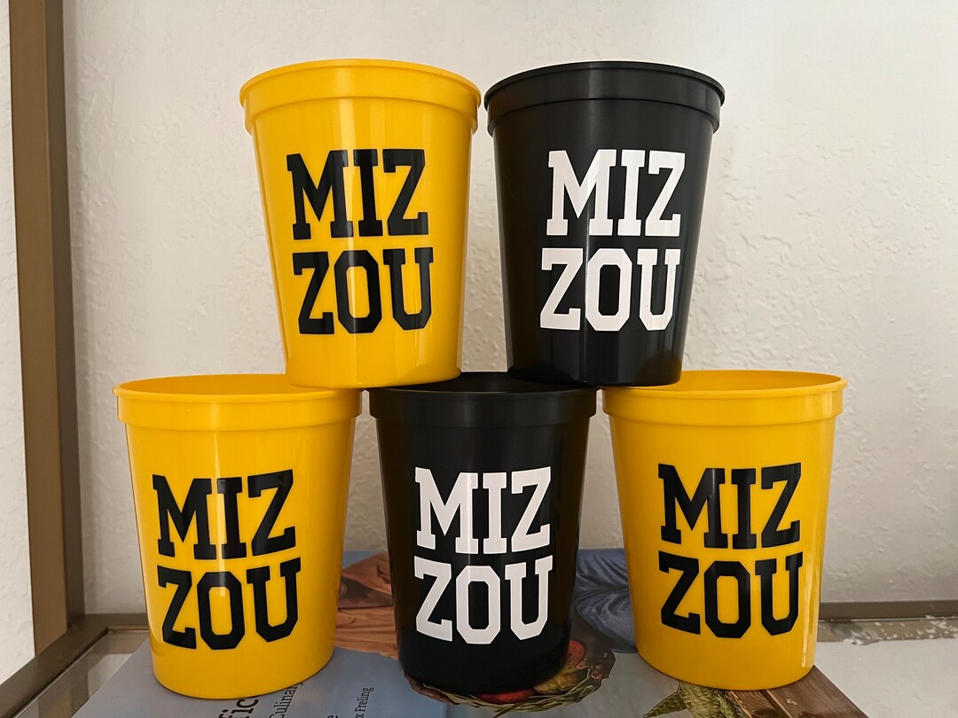 Set of 5 Mizzou Cups, Mizzou, Missouri, Tigers, Tailgate Cups, Gameday ...