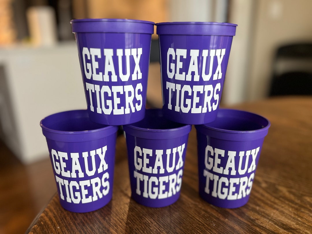 Set of 5 LSU Cups LSU Tigers Geaux Tigers Tailgate Cups - Etsy