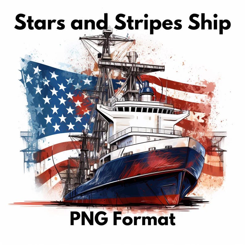 Stars and Stripes Ship - PNG Format - Etsy