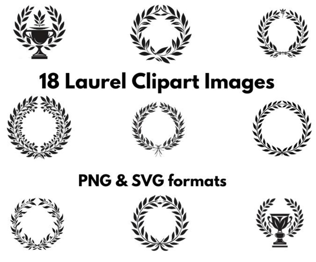 18 cliparts Laurier - Formats PNG et SVG - Etsy France