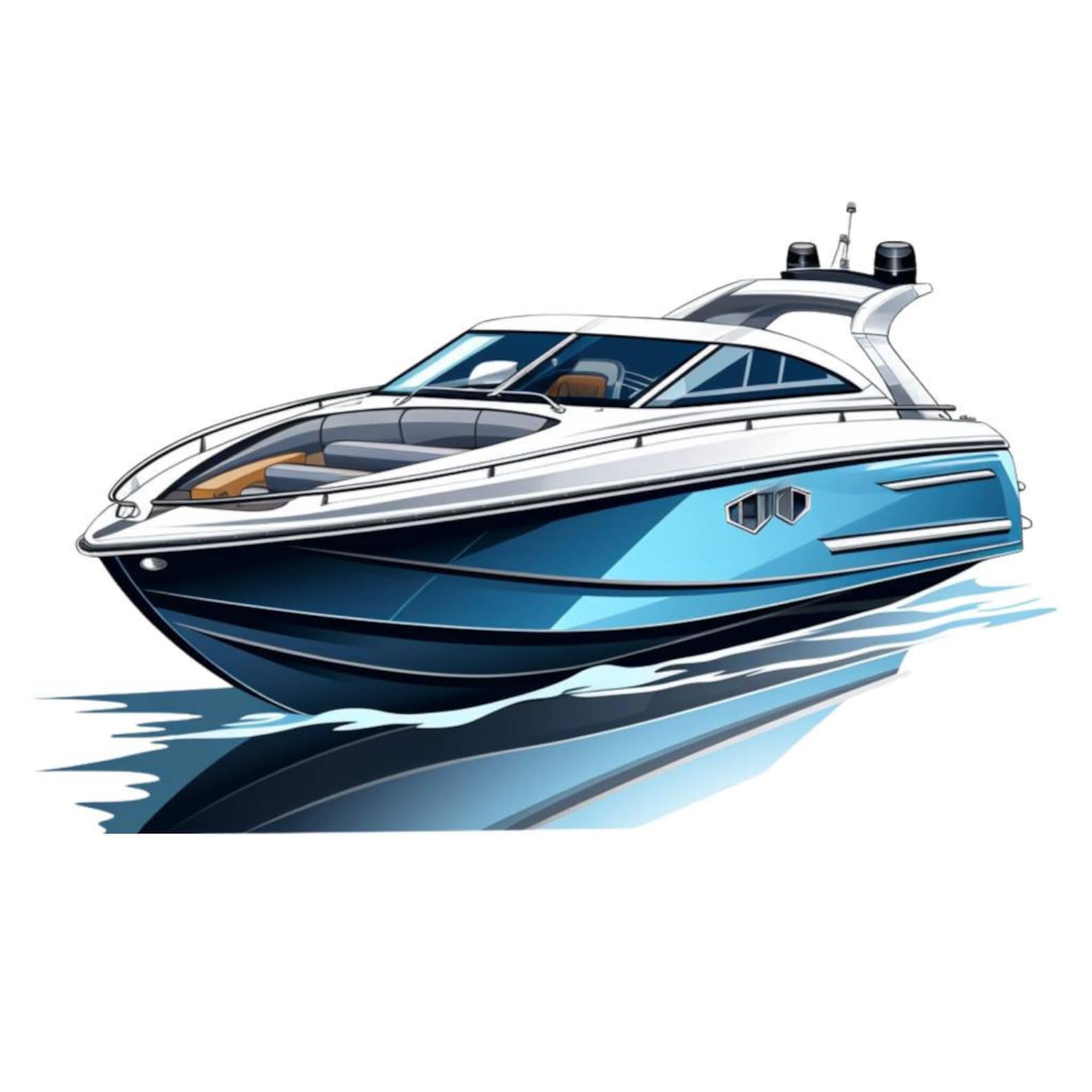 10 Speedboat Clipart Images - PNG Format - Etsy