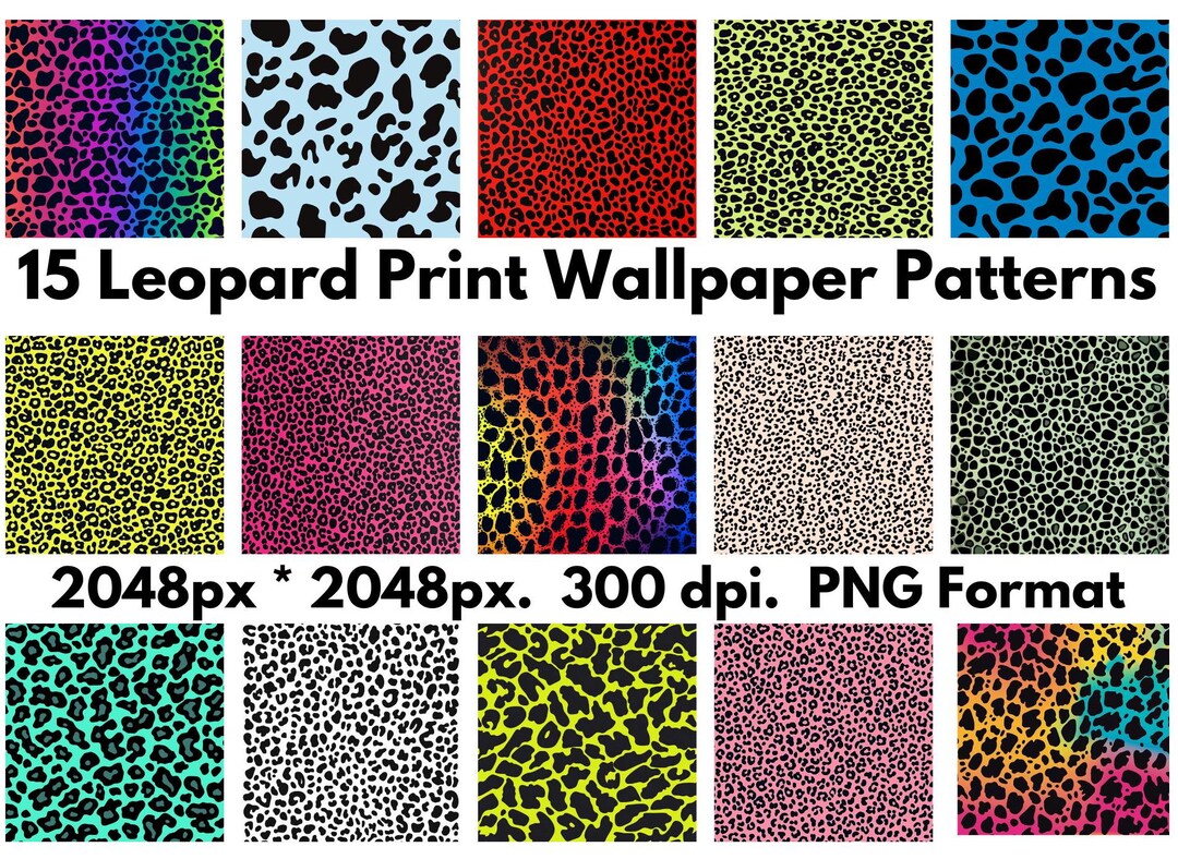 15 Leopard Print Wallpaper Patterns - PNG Format - Etsy