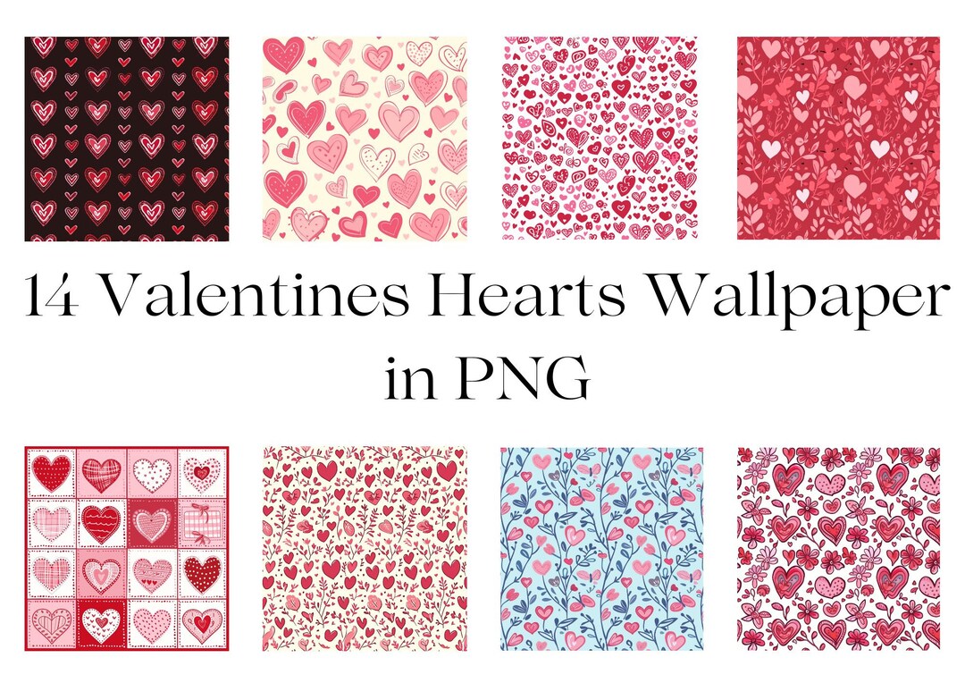 14 Hearts Valentines Wallpaper SVG - Etsy