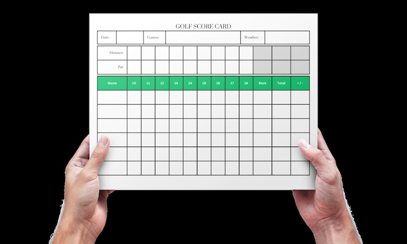 18 Hole Golf Printable Score Card - Etsy