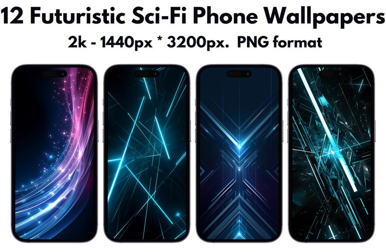 12 Futuristic Sci-fi Phone Wallpapers - PNG Format - Etsy