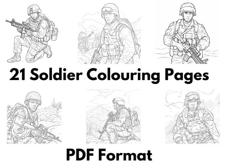21 Soldier Colouring Pages PDF Format - Etsy