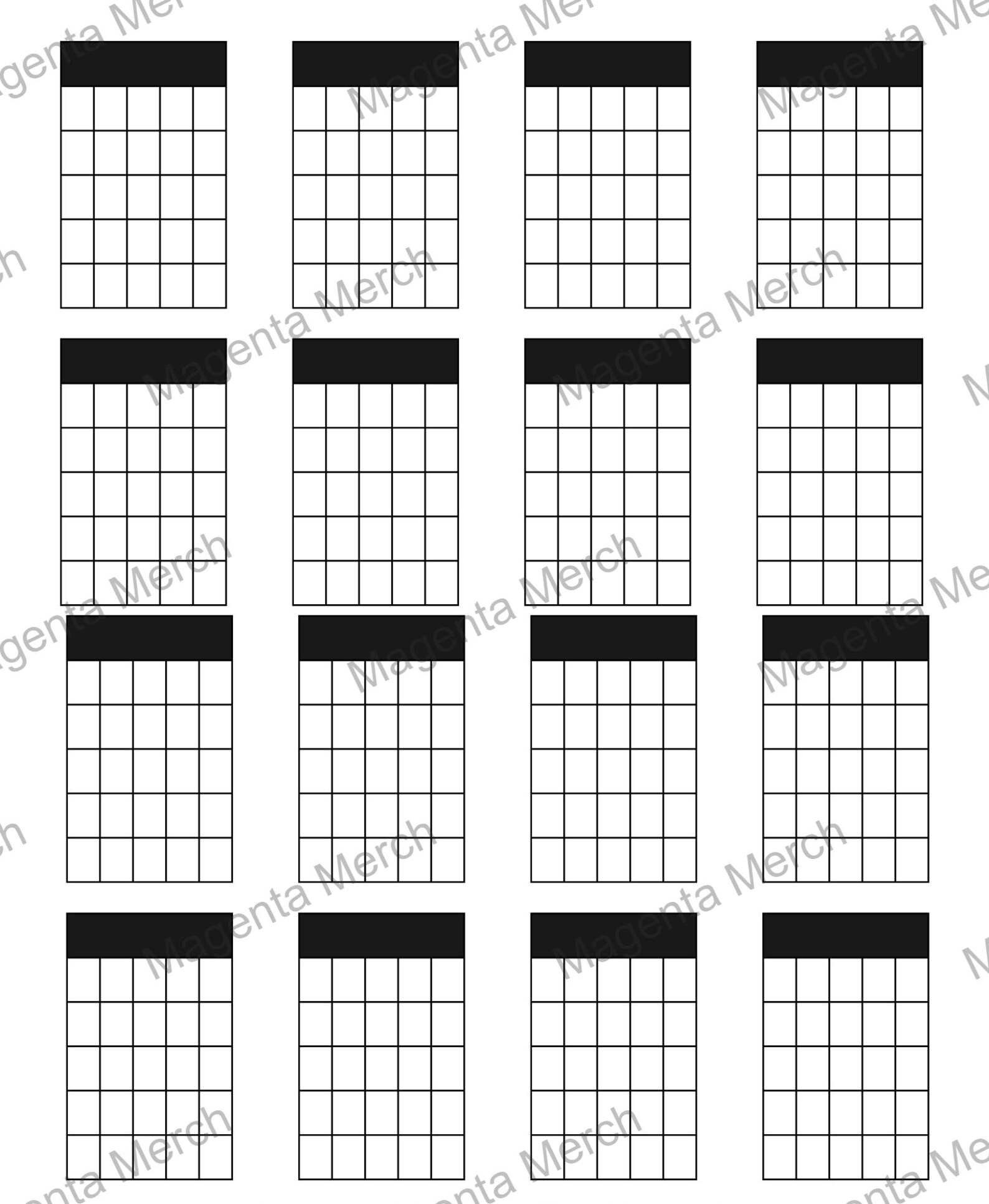 Printable Six String Guitar Fretboards - A4 & US Letter PDF Formats - Etsy