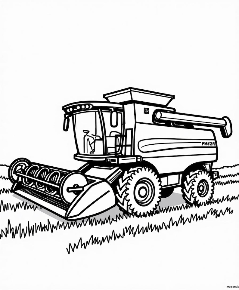 20 Tractors and Combine Harvesters Colouring Pages - A3, A4 & US Letter ...