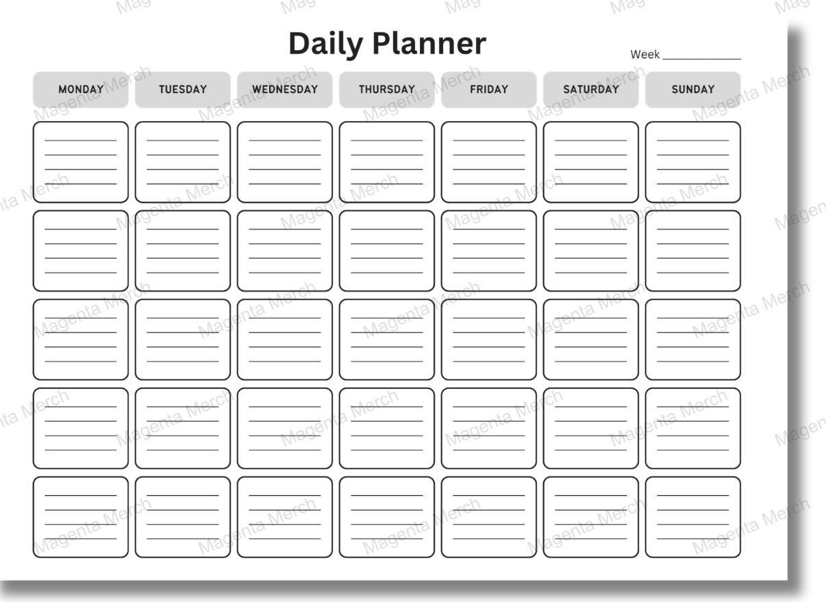 Printable Daily Planner - A4 & US Letter Pdfs - Etsy