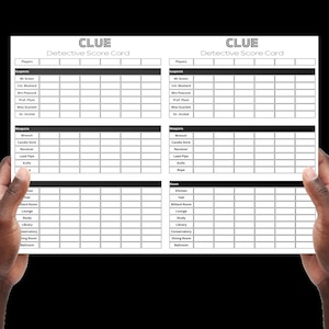Printable Replacement Score Sheets Compatible With Clue & Cluedo - A4 ...