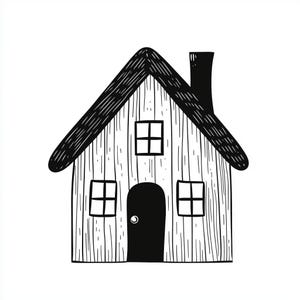 18 Doodle Sketch Houses PNG Format - Etsy
