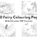 20 Printable Fairy Colouring Pages - A4 & US Letter PDF Formats - Etsy