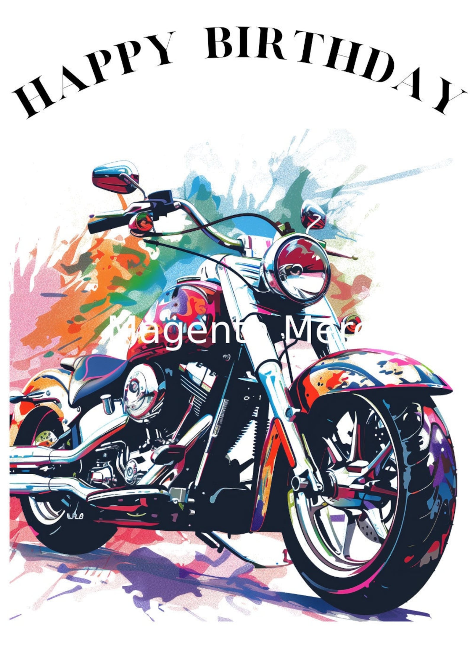 Printable Biker Happy Birthday Card - A4 & US Letter PDF Formats - Etsy