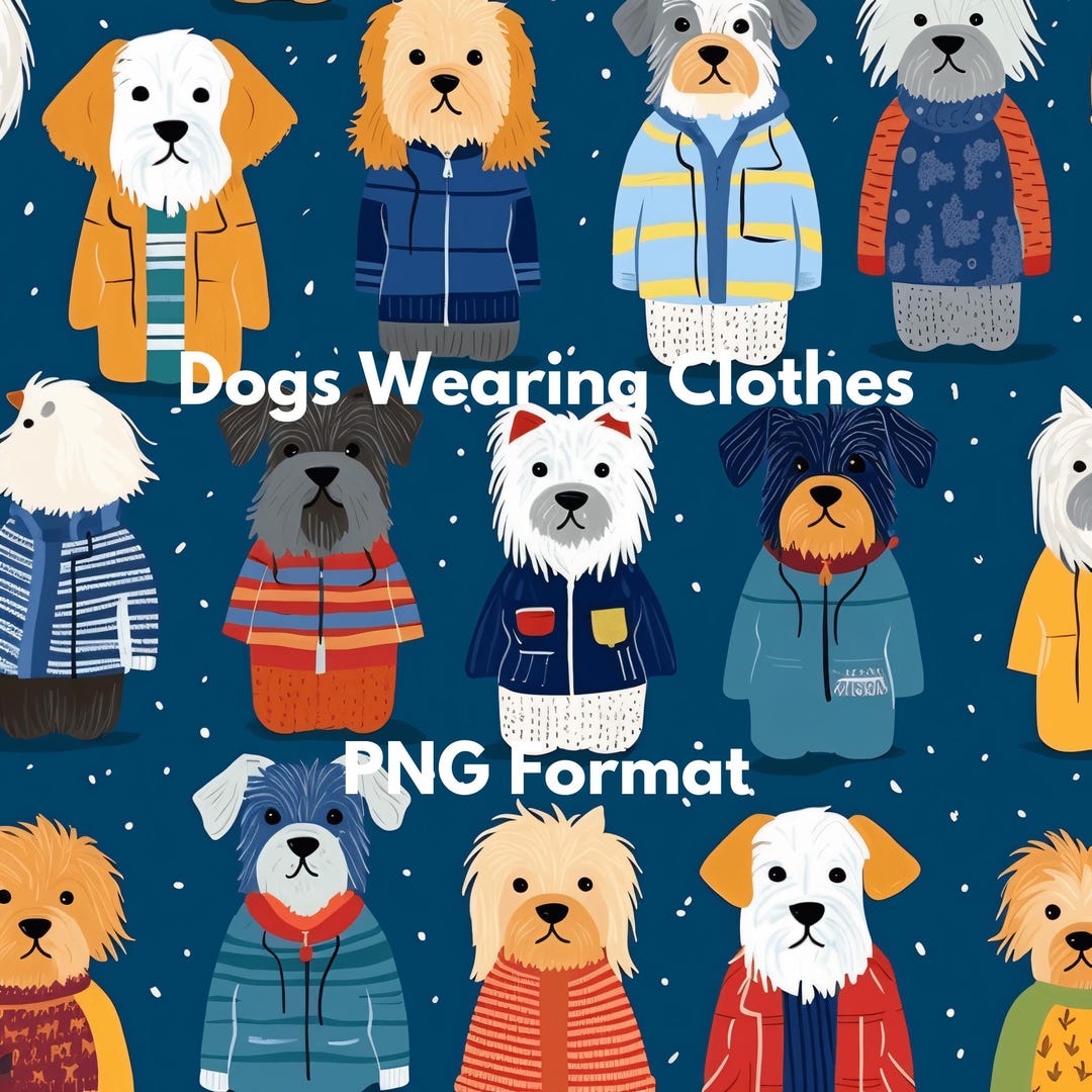 Dogs Wearing Clothes - PNG Format - Etsy
