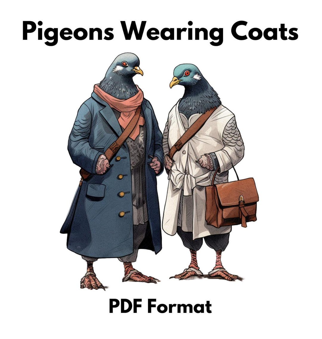 Pigeons in Winter Coats - PNG Format - Etsy