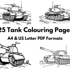 25 Tank Colouring Pages - A4 & US Letter PDF Formats - Etsy