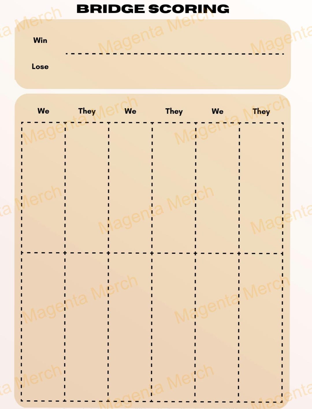 Printable Score Card for Bridge PDF Formats - Etsy