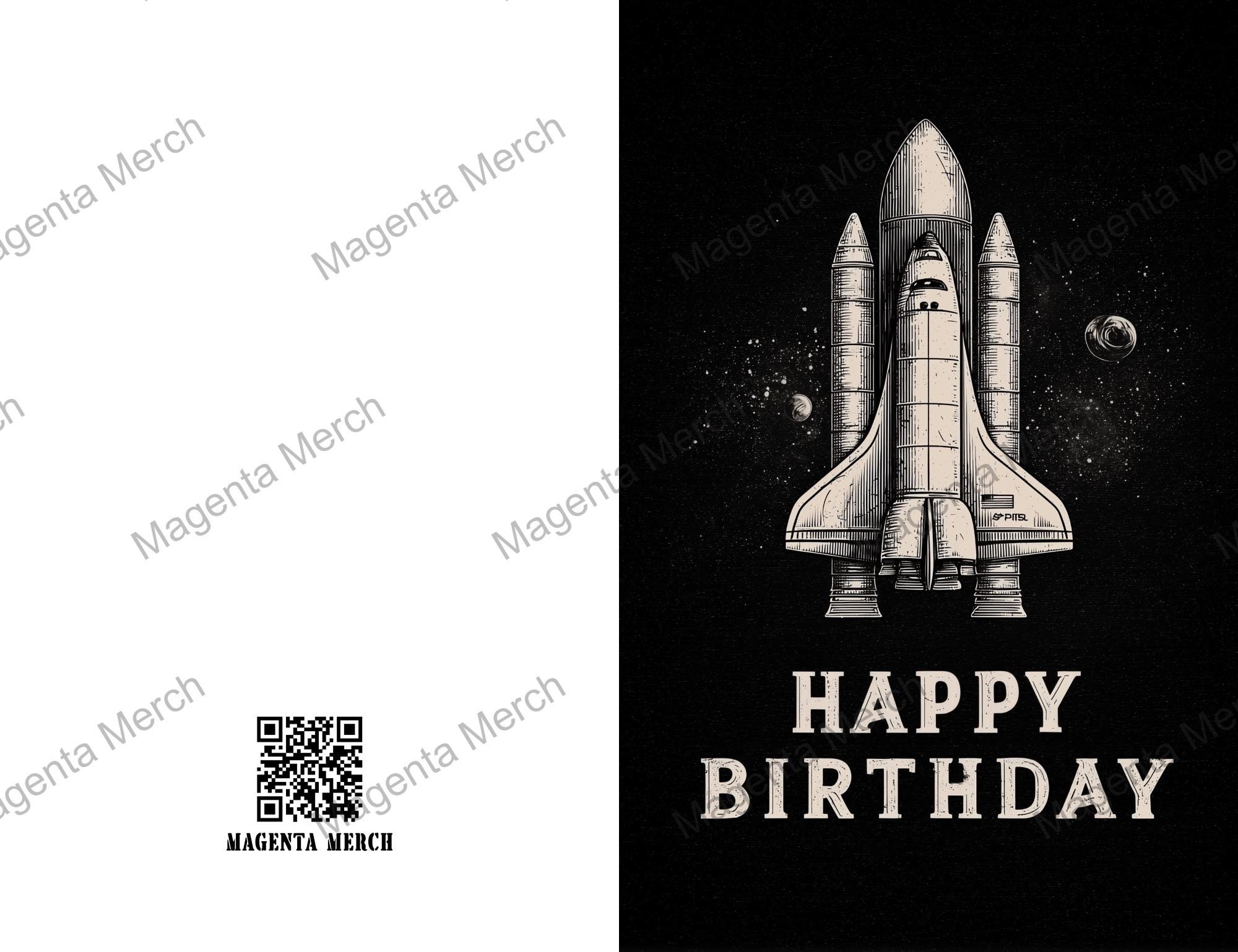 Printable Happy Birthday Space Rocket Card - A4 & US Letter Formats - Etsy