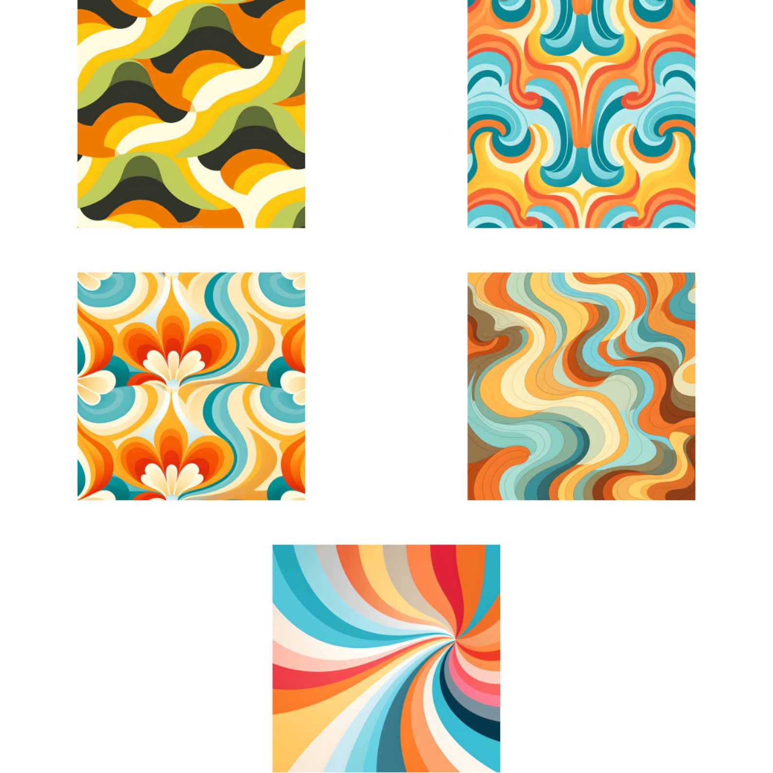 12 1970s Wallpaper Patterns PNG Format - Etsy UK