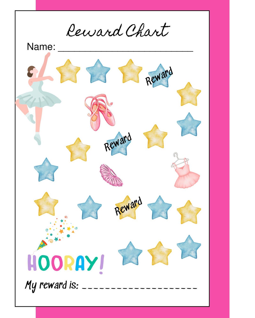 Printable Ballerina Reward Chart for Kids (PDF) - Etsy