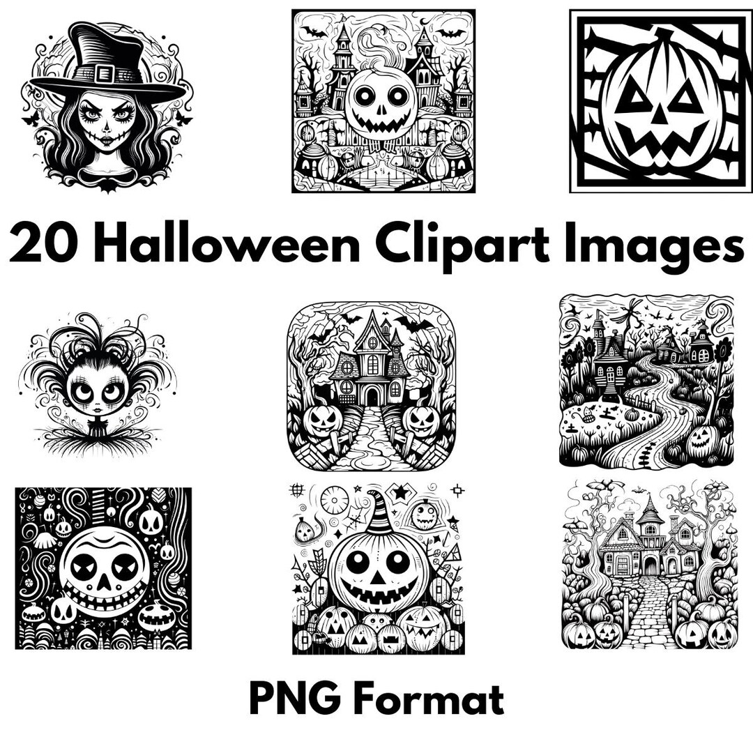 20 Halloween Clipart Images - PNG & SVG Formats - Etsy