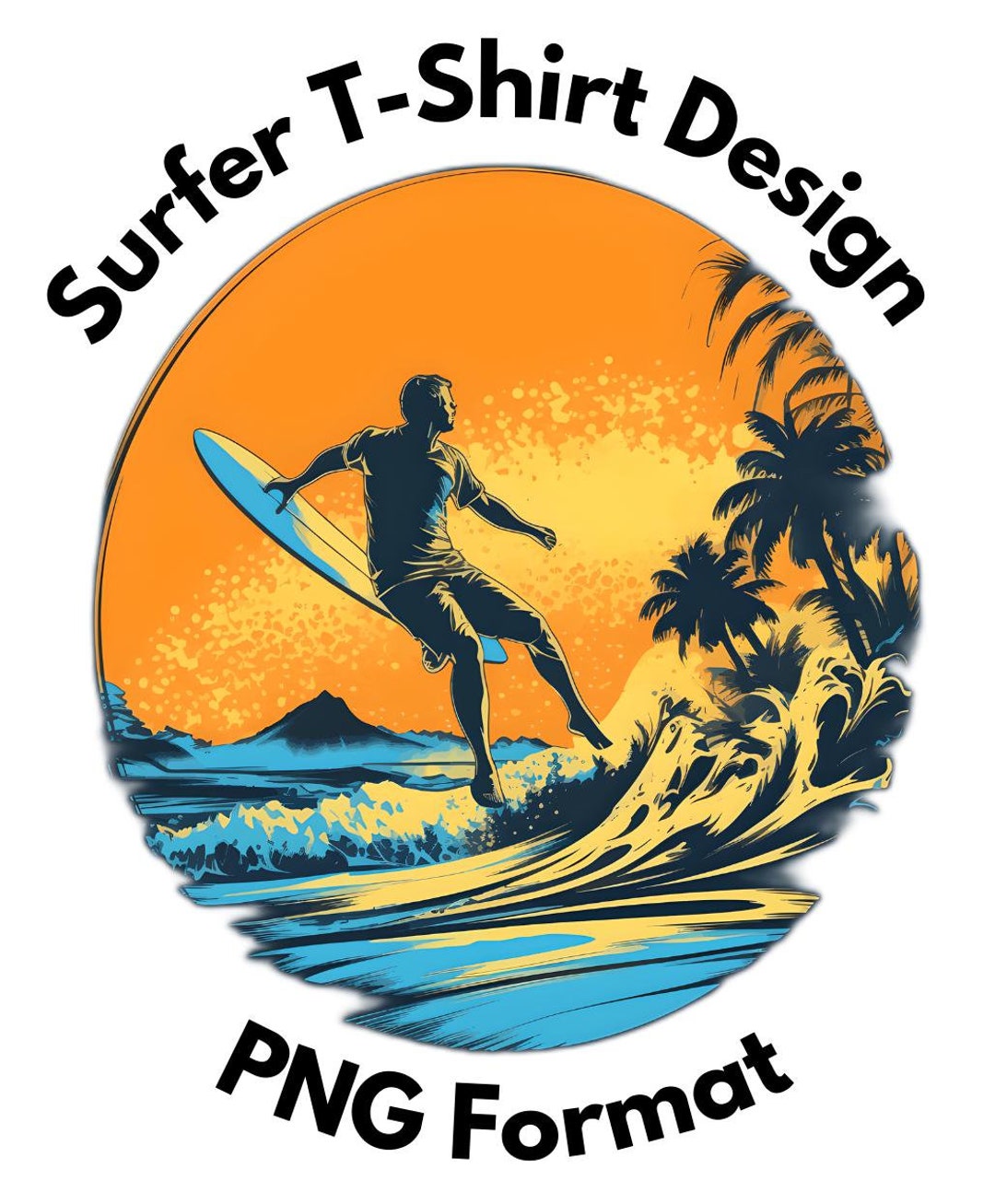 Surfer Wipeout Digital Graphic - PNG Format - Etsy
