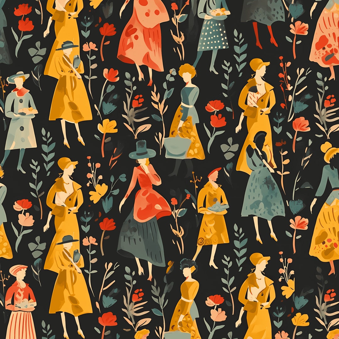 12 1940s Wallpaper Patterns - PNG Format - Etsy