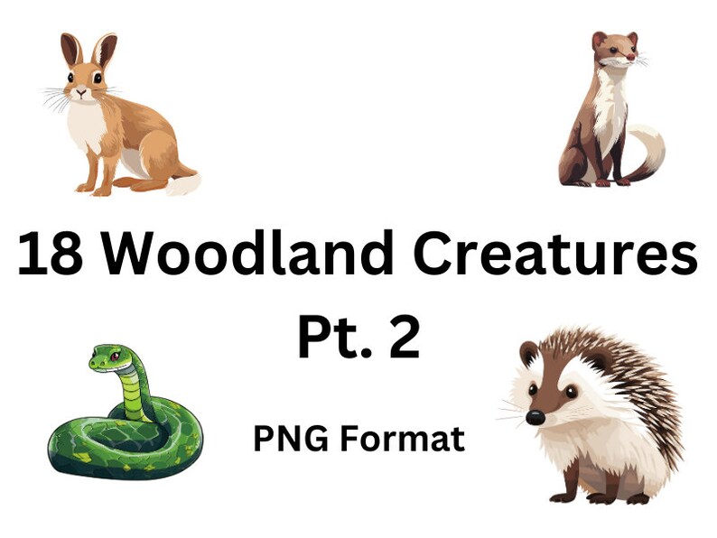 18 PNG Woodland Creatures Pt. 2 - Etsy